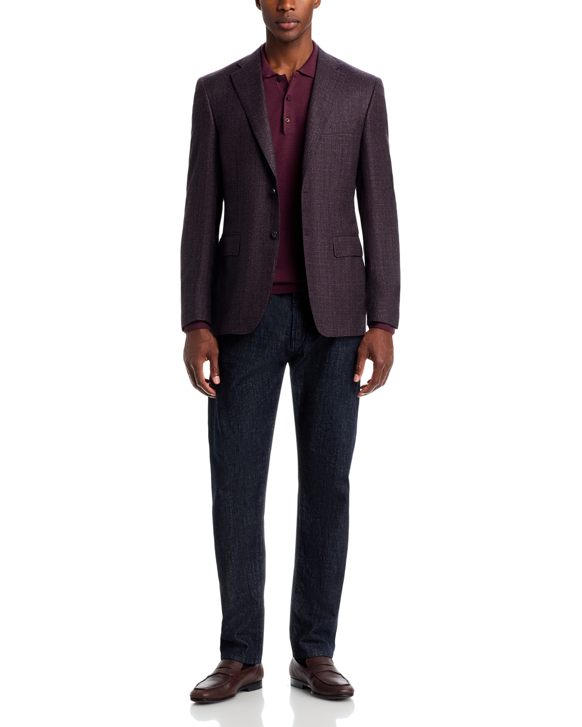 CANALI Merino Knit Polo Sweater